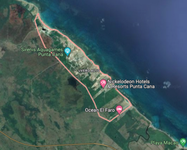 Une carte détaillée des stations balnéaires de Punta Cana - Punta Cana Adventures